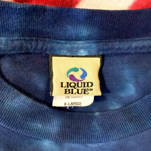 Vintage | Shirts | Vintage Liquid Blue American Flag Tie Dye Tshirt ...